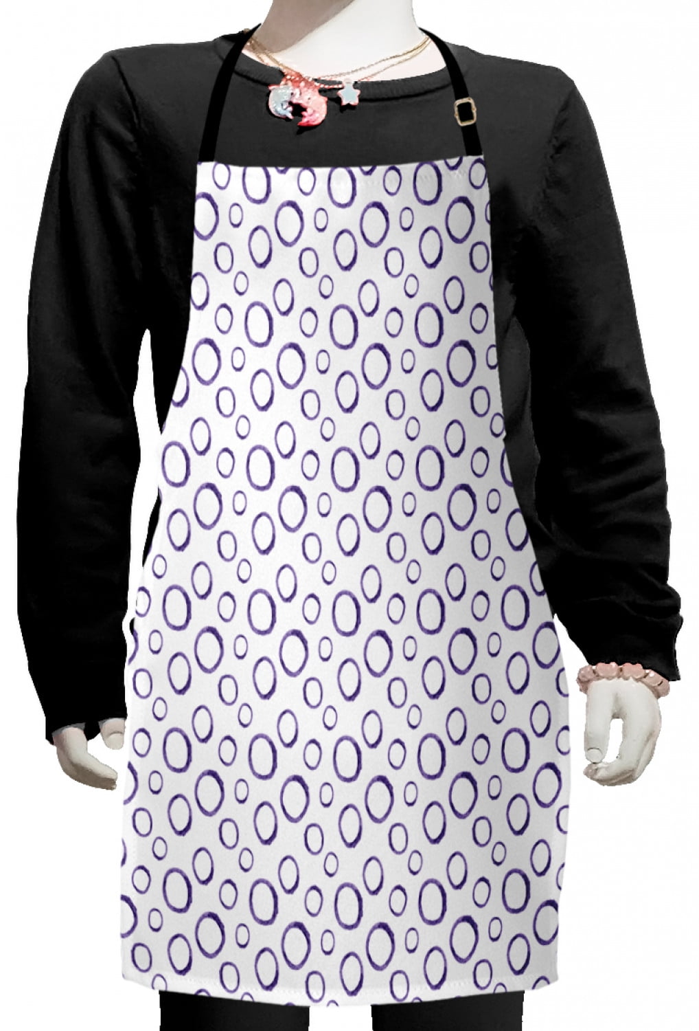 Geometric Kids Apron, Repetitive Gradient Purple Tone Oval Motifs ...