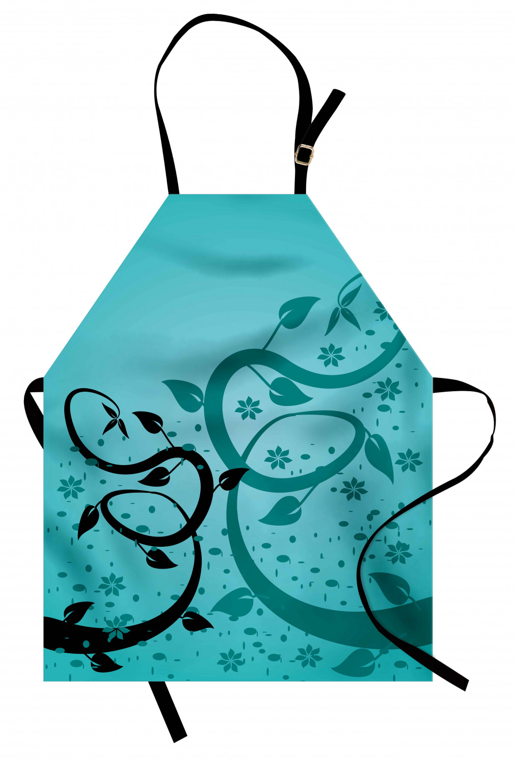 Teal Apron An Abstract Floral Arrangement Nature Winding Tendrils ...