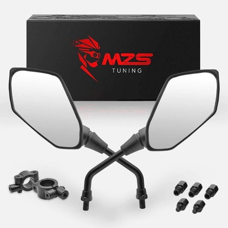 MZS ATV Mirrors Hawk-Eye Rear View Convex Universal 7/8 Handlebar Mount ...
