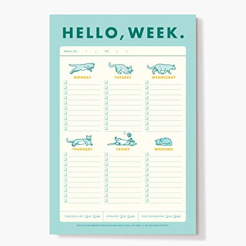 Productivity Pads - Fun and Witty Planners (Hello, Week - Kitty ...