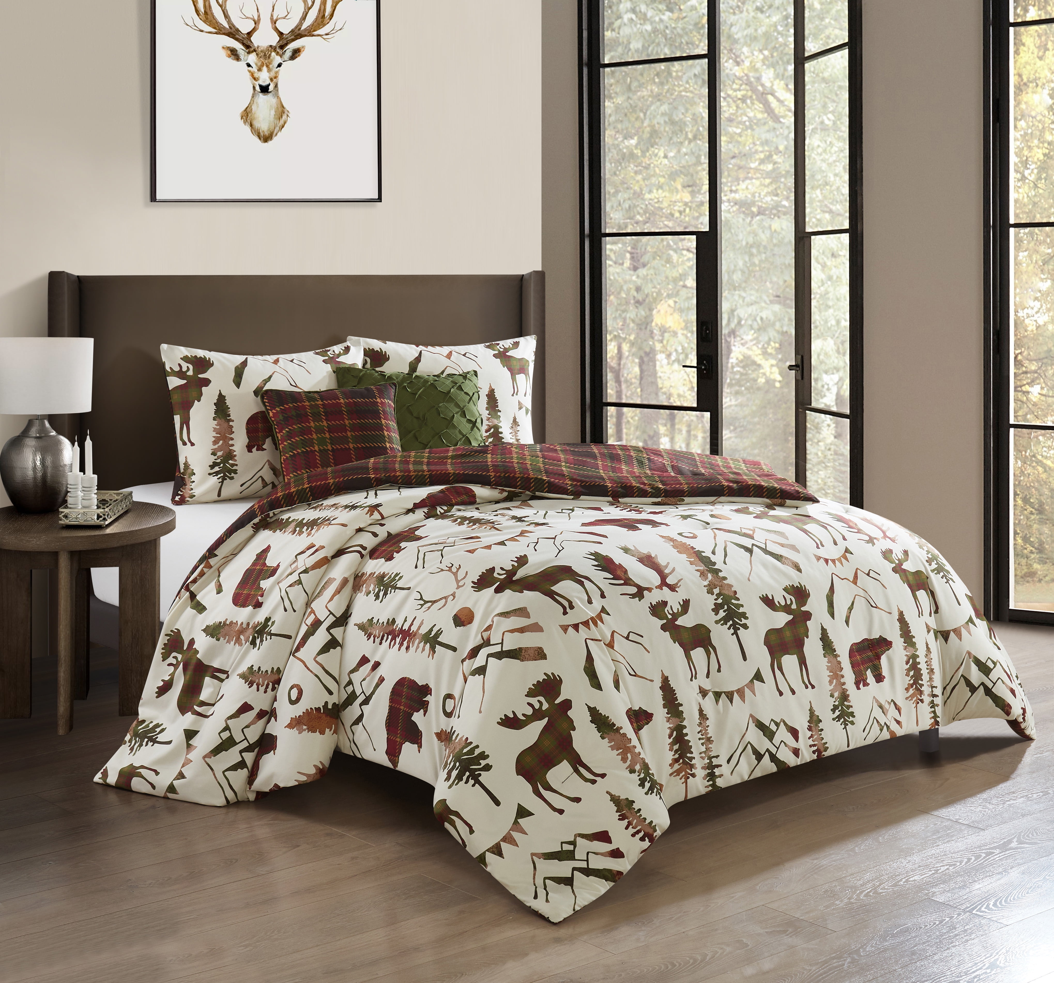 Red And Beige Bedding