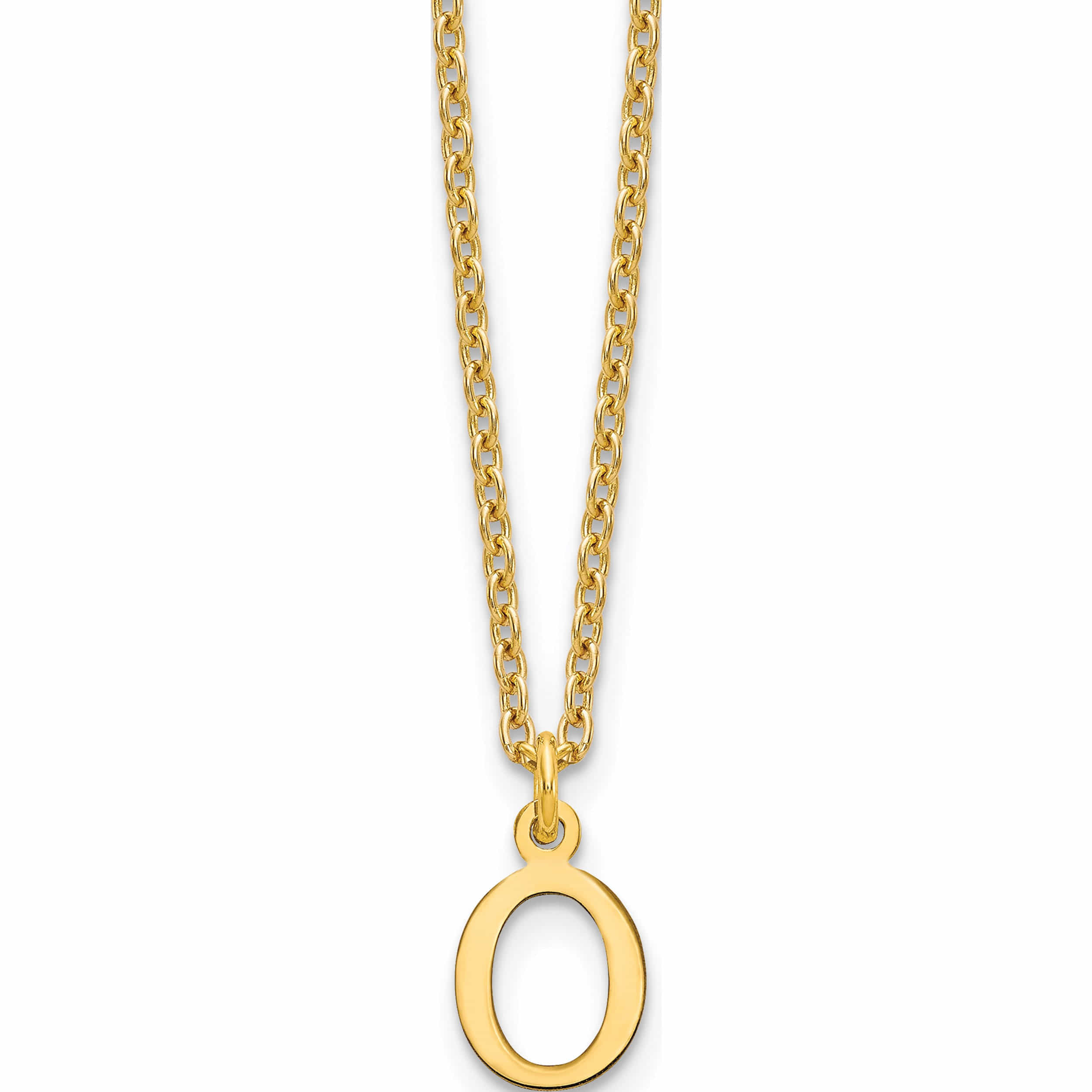 Ss/Gold Plated Sterling Silver Gold-Plated Cutout Letter O Initial ...