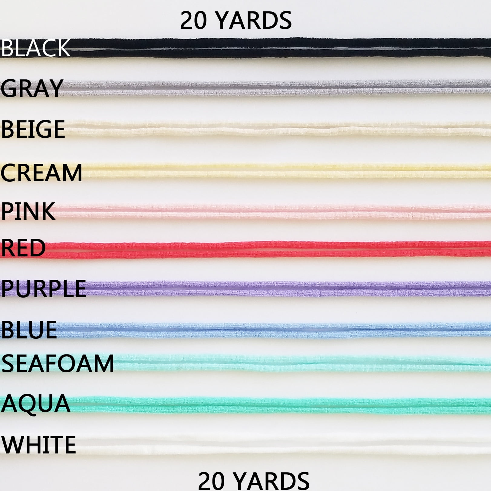 1/8" (3mm) Round Elastic Stretchy Ear Loop Rope Cord: Sewing Crafts DIY ...