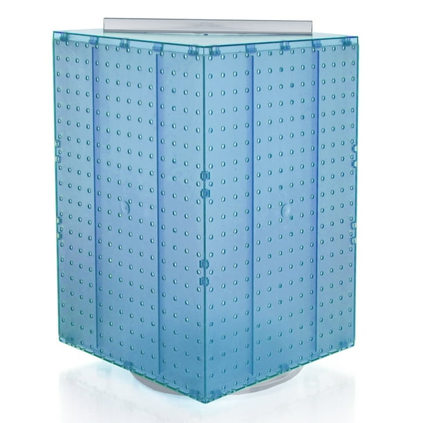 Azar Displays 701414-BLU Blue Four-Sided Revolving 14"W x 20"H Pegboard ...
