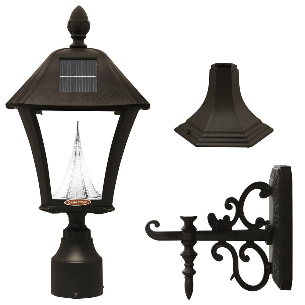Baytown Solar Light - Wall/Pier/3" Fitter Mount - Black - Walmart.com