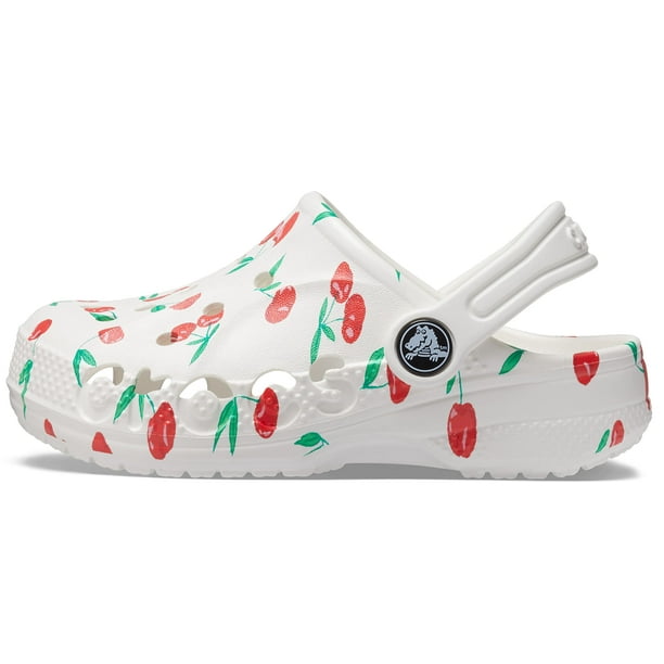 Crocs Girl's Baya Graphic Clog (Toddler/Little Kid) White/Cherry 11 ...