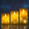 SHIQI-DANIP White LED flameless Candle with Embedded Star Light String ...