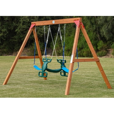 Backyard Discovery Tucson Cedar Wooden Swing Set - Walmart.com