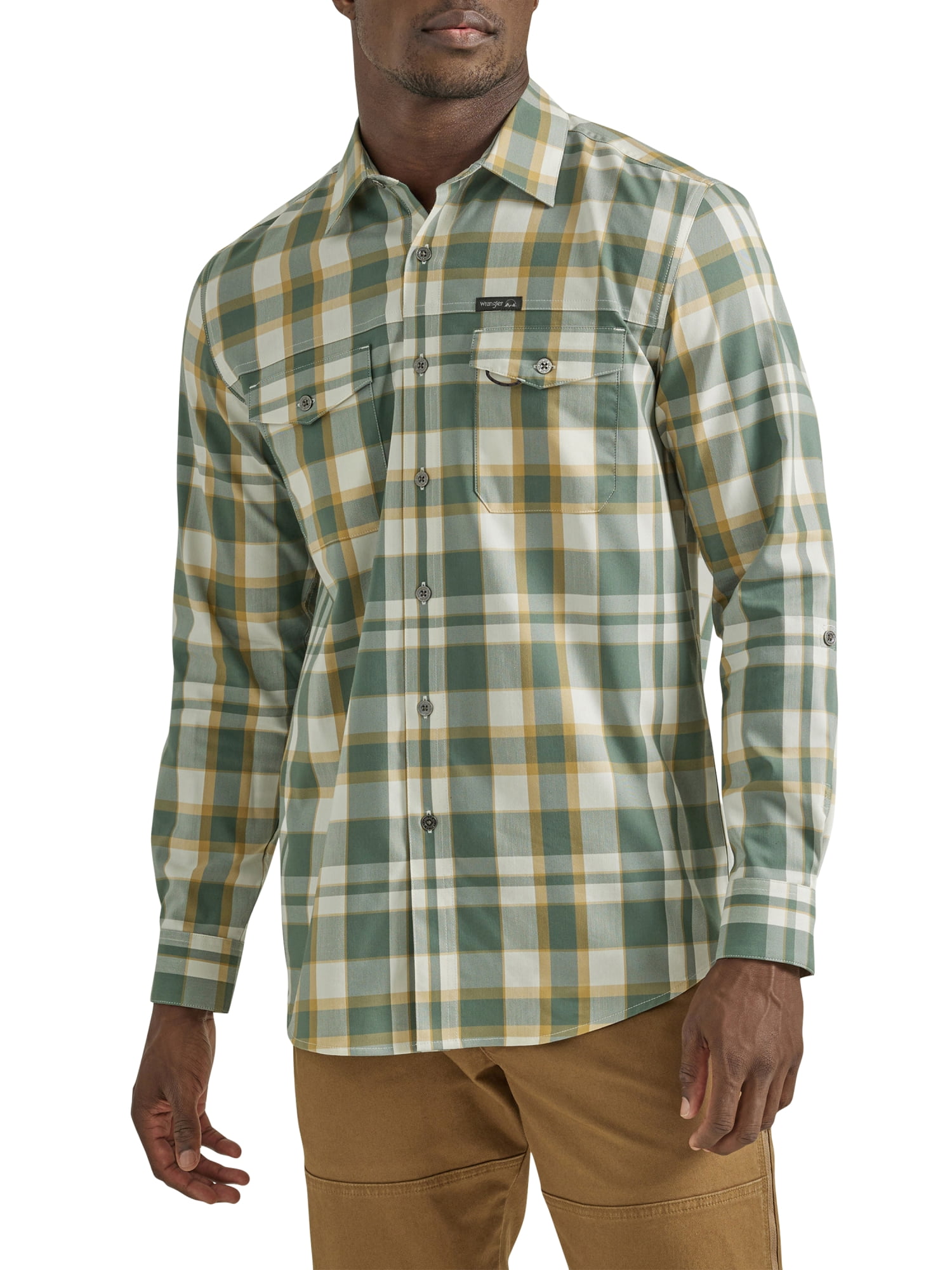 Wrangler® Men's Outdoor Long Sleeve Shirt with UPF 30+ Protection ...