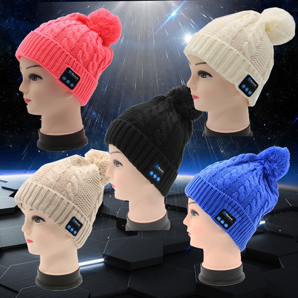 Wireless Bluetooth Smart Music Hat Elastic Women Cotton Knitted Sport ...
