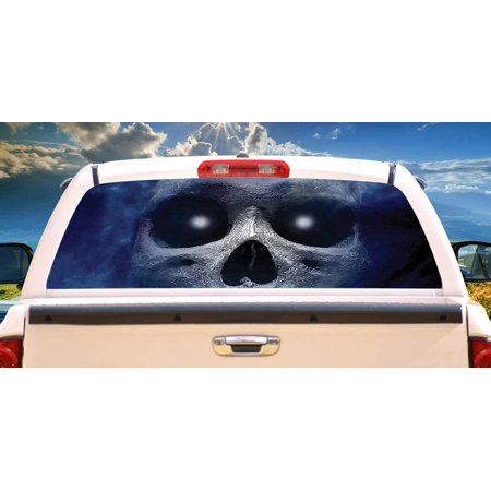 SignMission Haunted Skull Rear Window Graphic Truck View Thru Vinyl ...