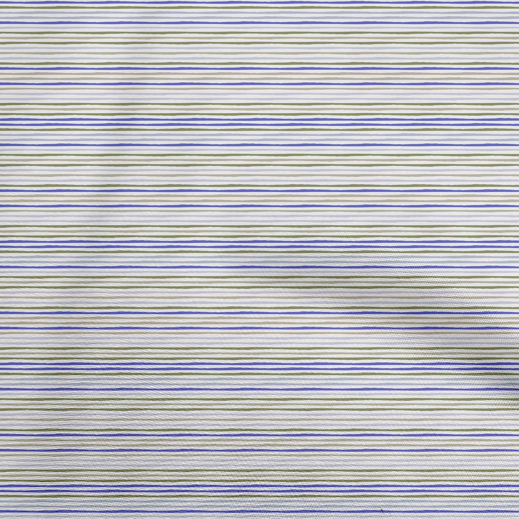 oneOone Cotton Poplin Medium Blue Fabric Stripes Dress Material Fabric ...