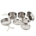 Leyeet Camping Cookware Set 8pcs Stainless Steel Pot Pan Cups Plates ...