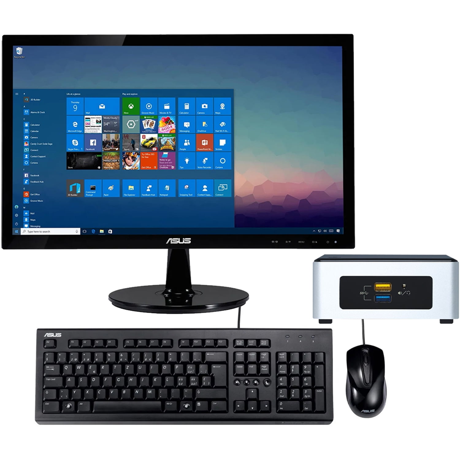 Mini PC Intel N3700 Quad Core 8GB 1TB Wifi Monitor 19.5 Kit Teclado y ...