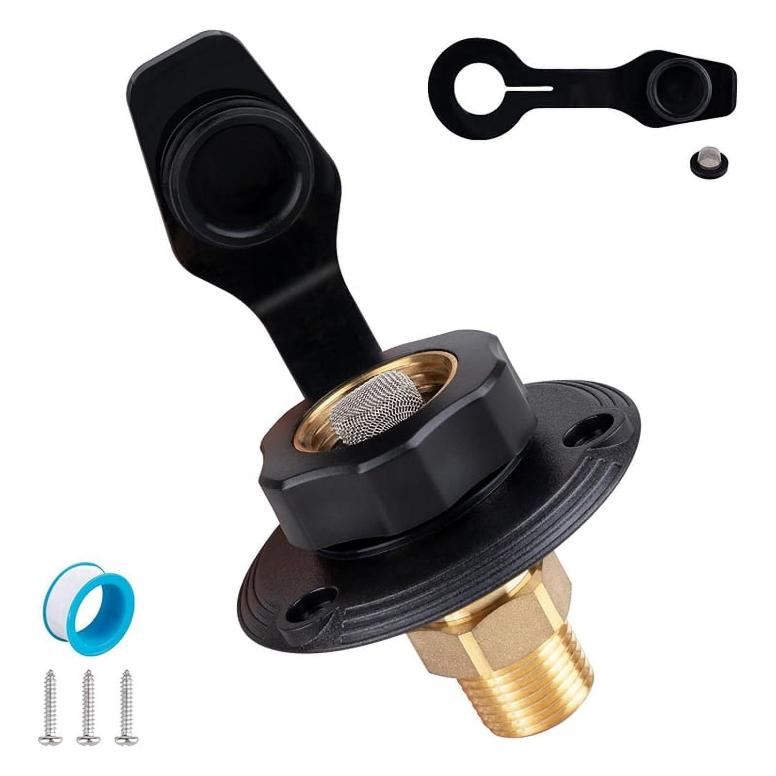 RV Water Inlet, RV City Inlet with Check Valve, RV Water Hose Connector ...