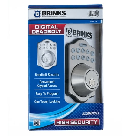 Brinks Digital Deadbolt Door Lock in Satin Nickel Finish | EstoreInfo