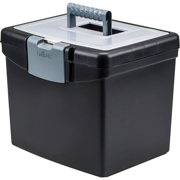 Storex, STX61502U01C, Portable Storage Box, 1 / Carton, Black - Walmart.com