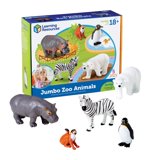 Learning Resources Jumbo Zoo Animals, Preschool Toys, Ages 2+, LER0788 ...
