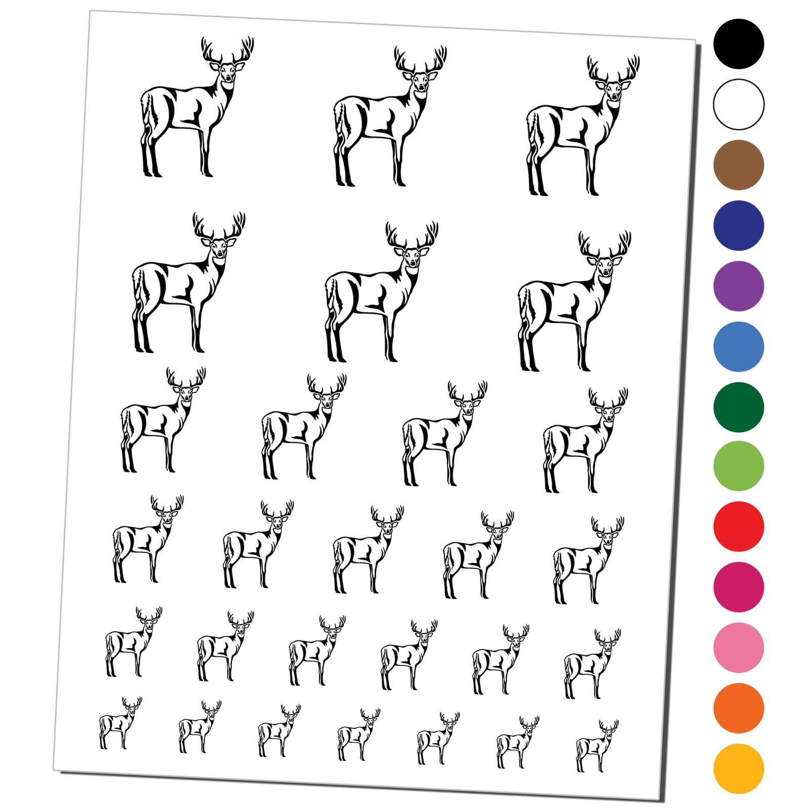 White-Tailed Deer Buck Hunting Forest Animal Water Resistant Temporary ...