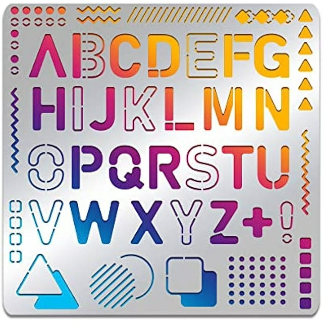 Letter Pattern Stainless Steel Template Tool Letters Circles Triangles ...