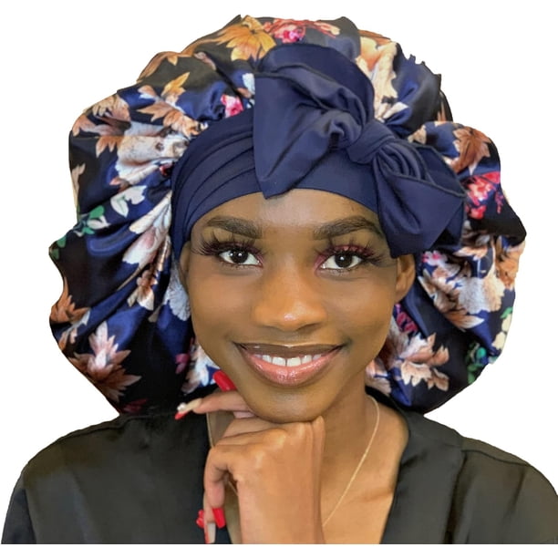 LAICAIW Silk Bonnet Satin Bonnet Hair Bonnet for Sleeping Double Layer ...