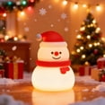 Snowman Shape Christmas Light Rechargeable Easy Carry Night Light 16 ...