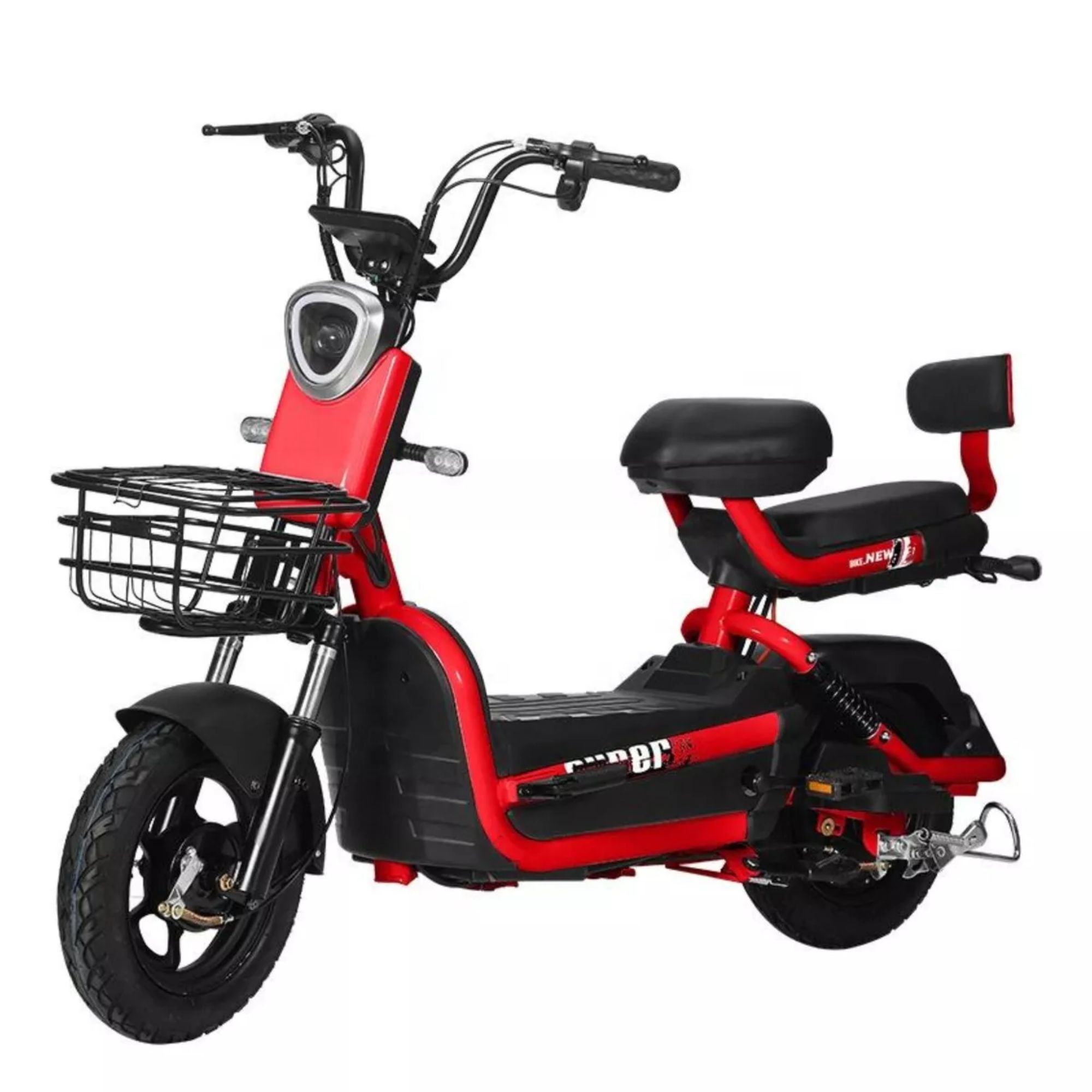 Moto Bicicleta Electrica 1,000w 45km/h Recargable 2 Asientos Color Rojo ...