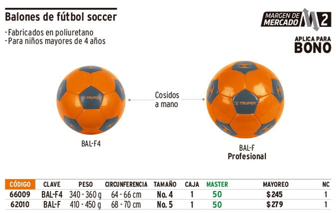Balón de fútbol, No. 4 Truper Balón de fútbol, No. 4 | Walmart en línea