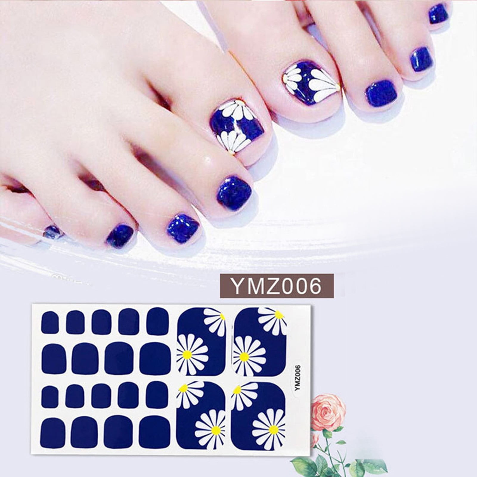 Yinguo DIY Toe Nail Stickers Full Wraps Nail Polish Stickers Nail ...
