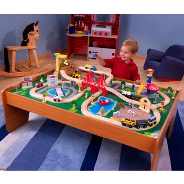KidKraft Metropolis Train Set & Table with Storage, 100 Accessories ...