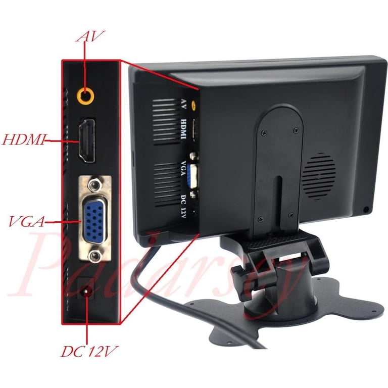 Mini Monitor 7 Inch Portable - 1024x600 IPS Screen With HDMI, VGA, AV ...