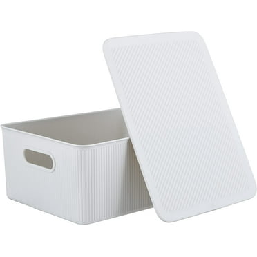 Mainstays Large Lidded Storage White Set of 4 - Walmart.com