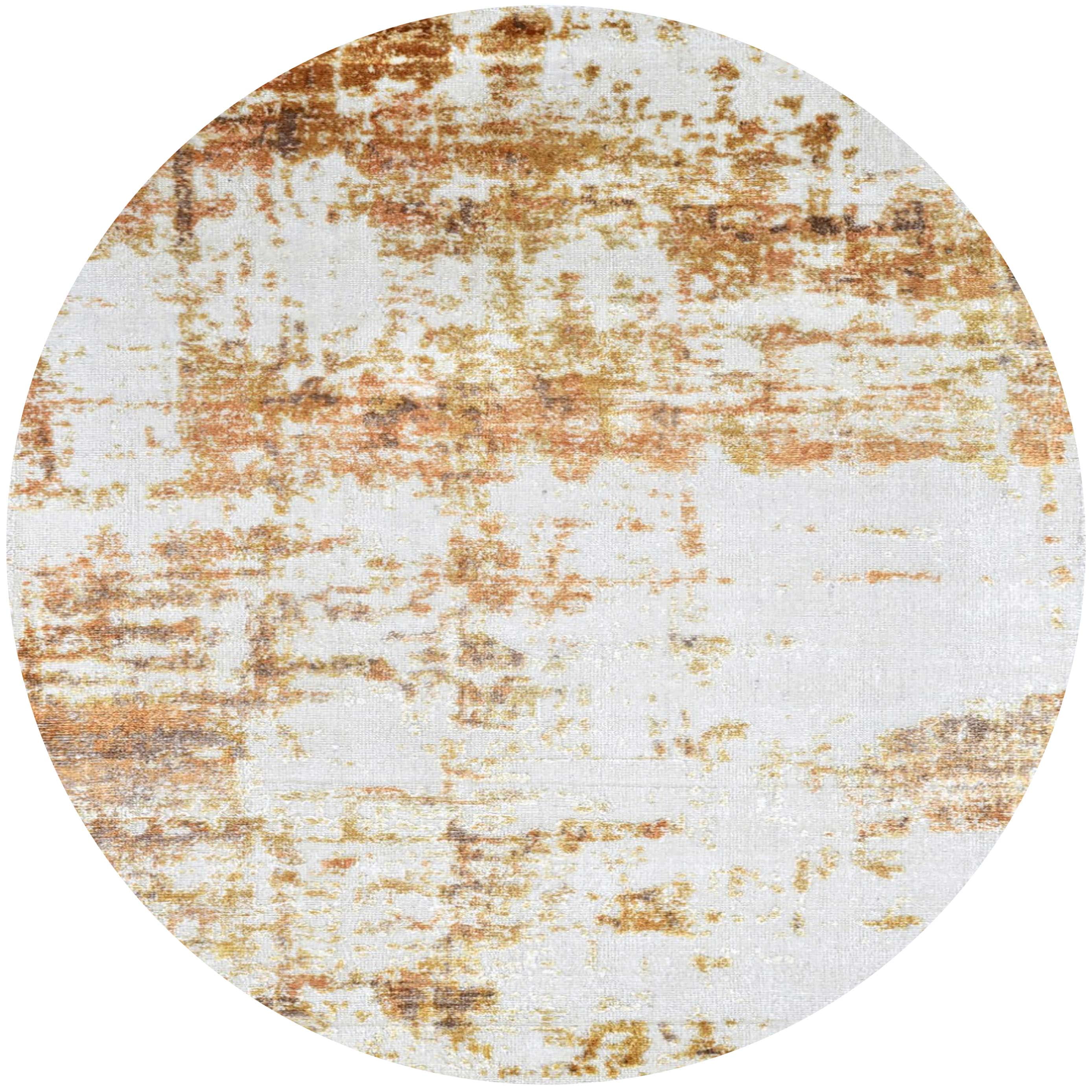 Ahgly Company Indoor Round Mid-Century Modern Ash White Beige Oriental ...