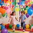3D Pre-Strung Birthday Banner, 38PCS Felt Ball & Pom Pom Garland ...