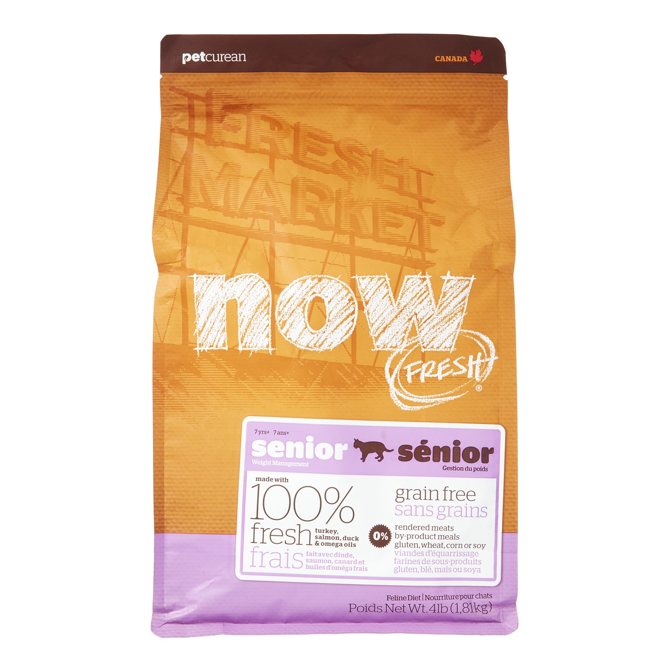 Petcurean Now Fresh Grain-Free Senior Weight Management Recipe Dry Cat ...