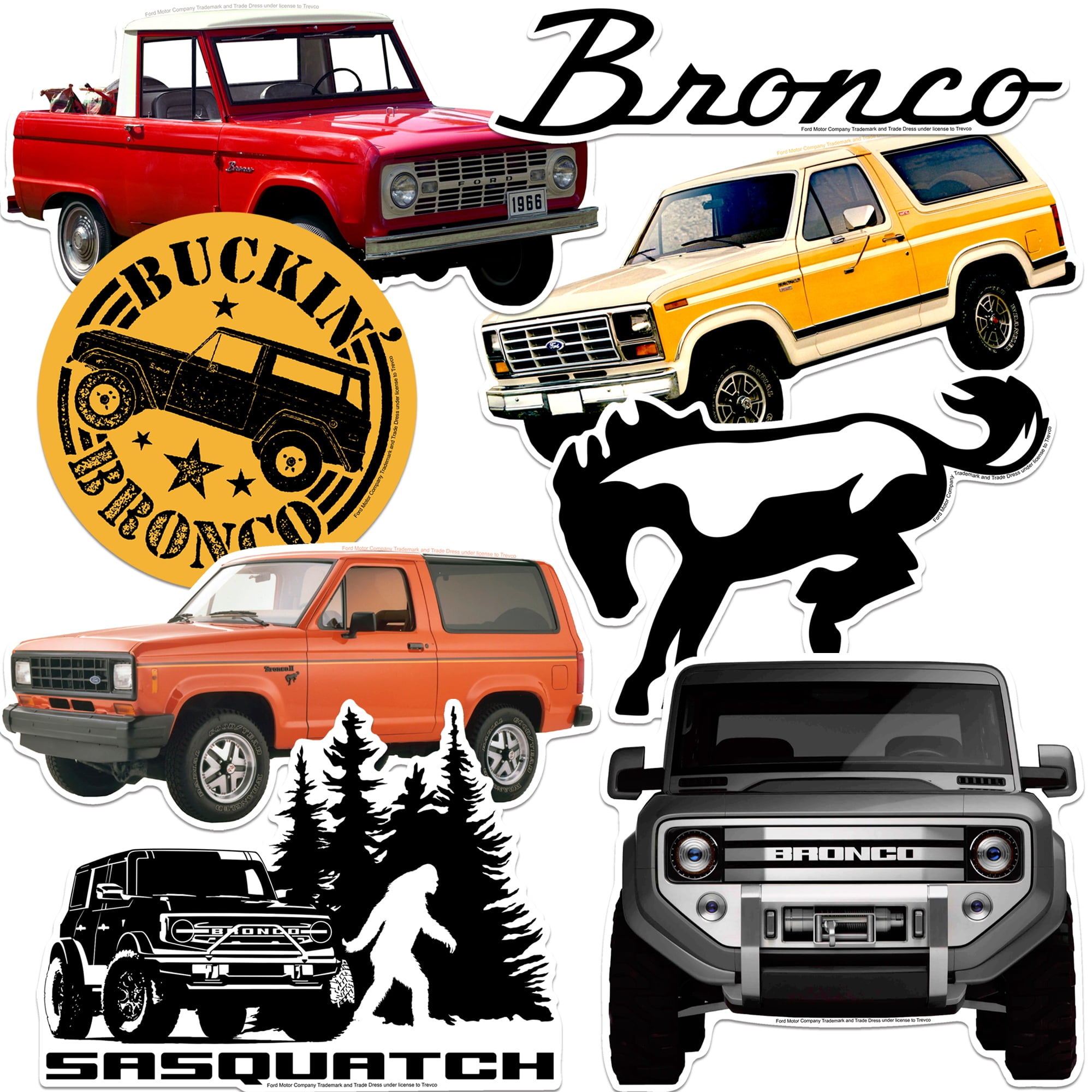 Ford Bronco Vinyl Large Deluxe Stickers Variety Pack - Laptop, Water ...