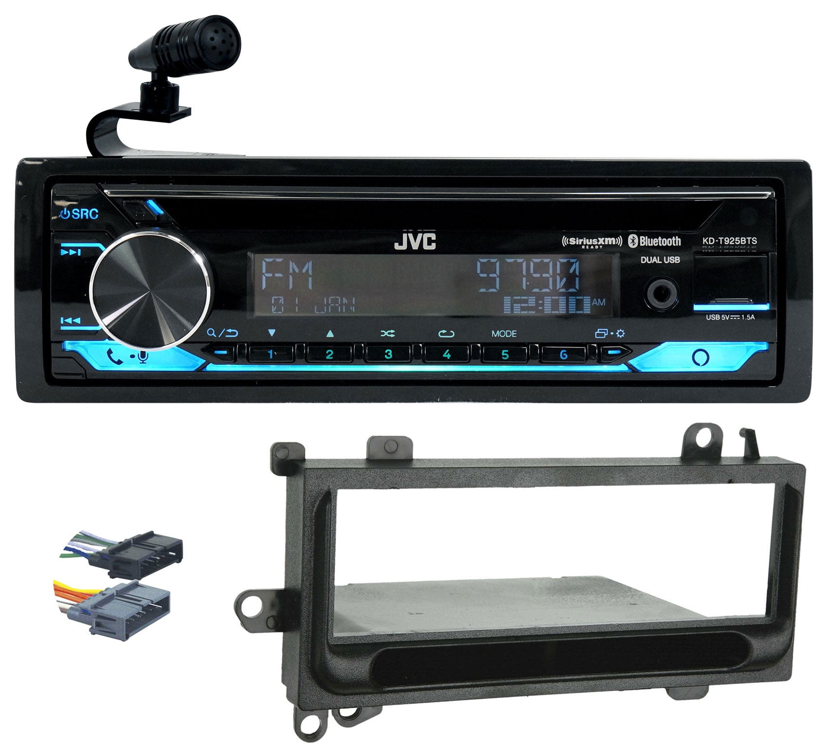 JVC KD-T925BTS Bluetooth Stereo CD Player XM Ready Fits 97-02 JEEP WRANGLER TJ - Walmart.com