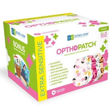 Ortopad Kids Soft Adhesive Bamboo Eye Patches for Girls, Junior Size ...