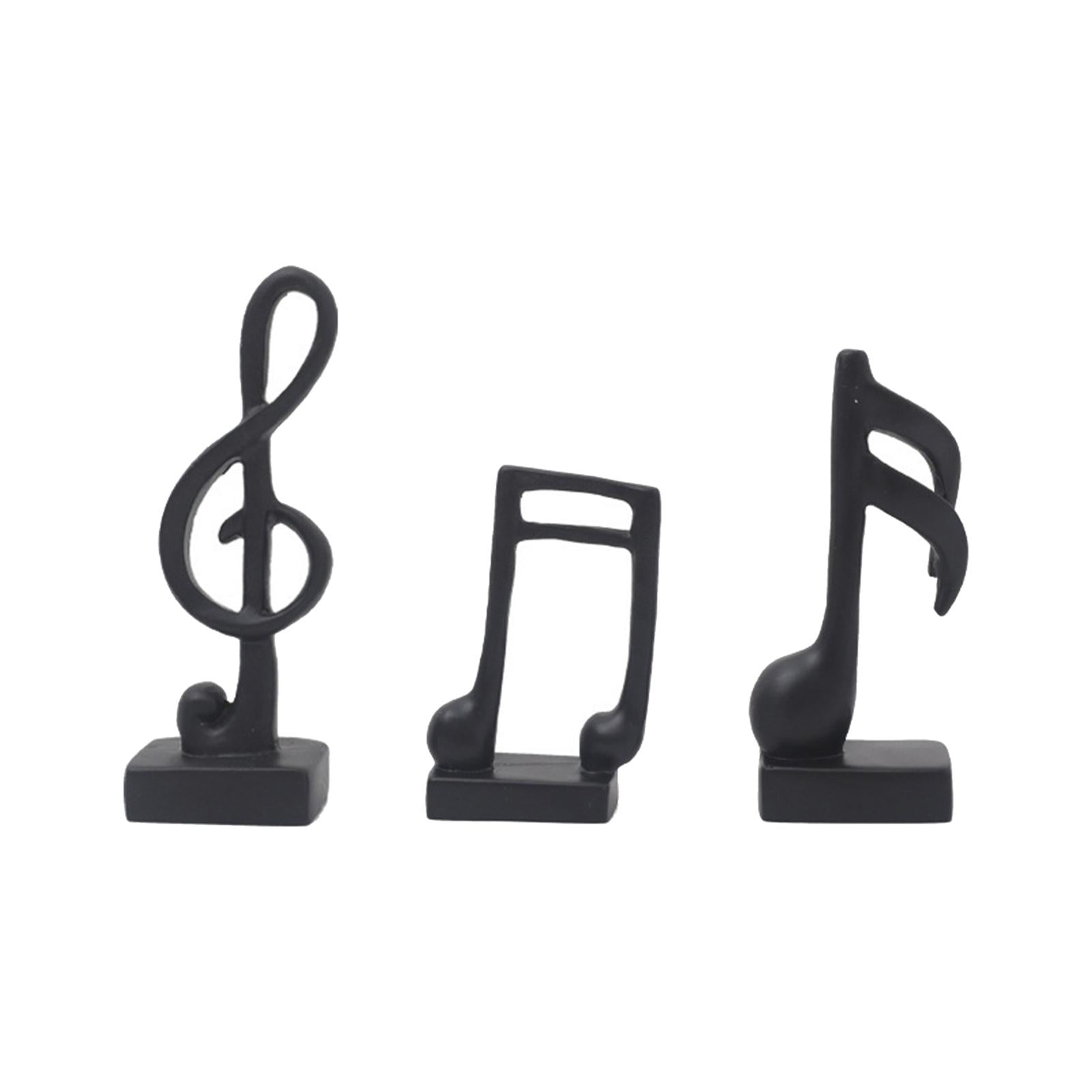 3 Pieces Creative Musical Notes Statues Sculpture Crafts Figurine Resin ...
