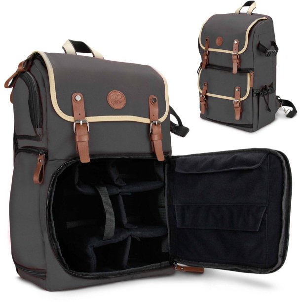 GOgroove Full-size DSLR Camera Backpack Case (Grey) for Photography and ...