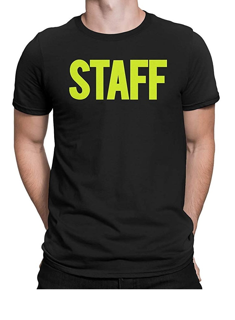 Men & Women's Staff T-Shirt Front Back Print Tee Event Uniform Screen ...