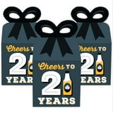 Big Dot of Happiness Cheers and Beers to 21 Years - Square Favor Gift ...