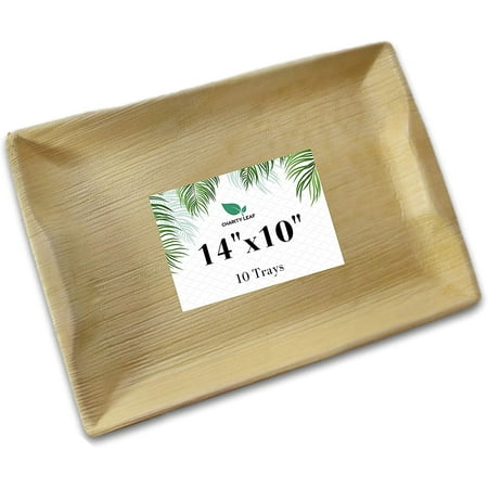 Di po able Palm Leaf Like Bamboo S ving Tray and Platt | All atural ...