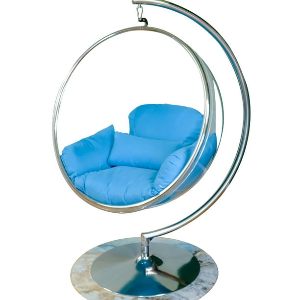 SK CHUMRA Gold Bubble Chair Acrylic Swing with Stand, Cushion, Gold ...