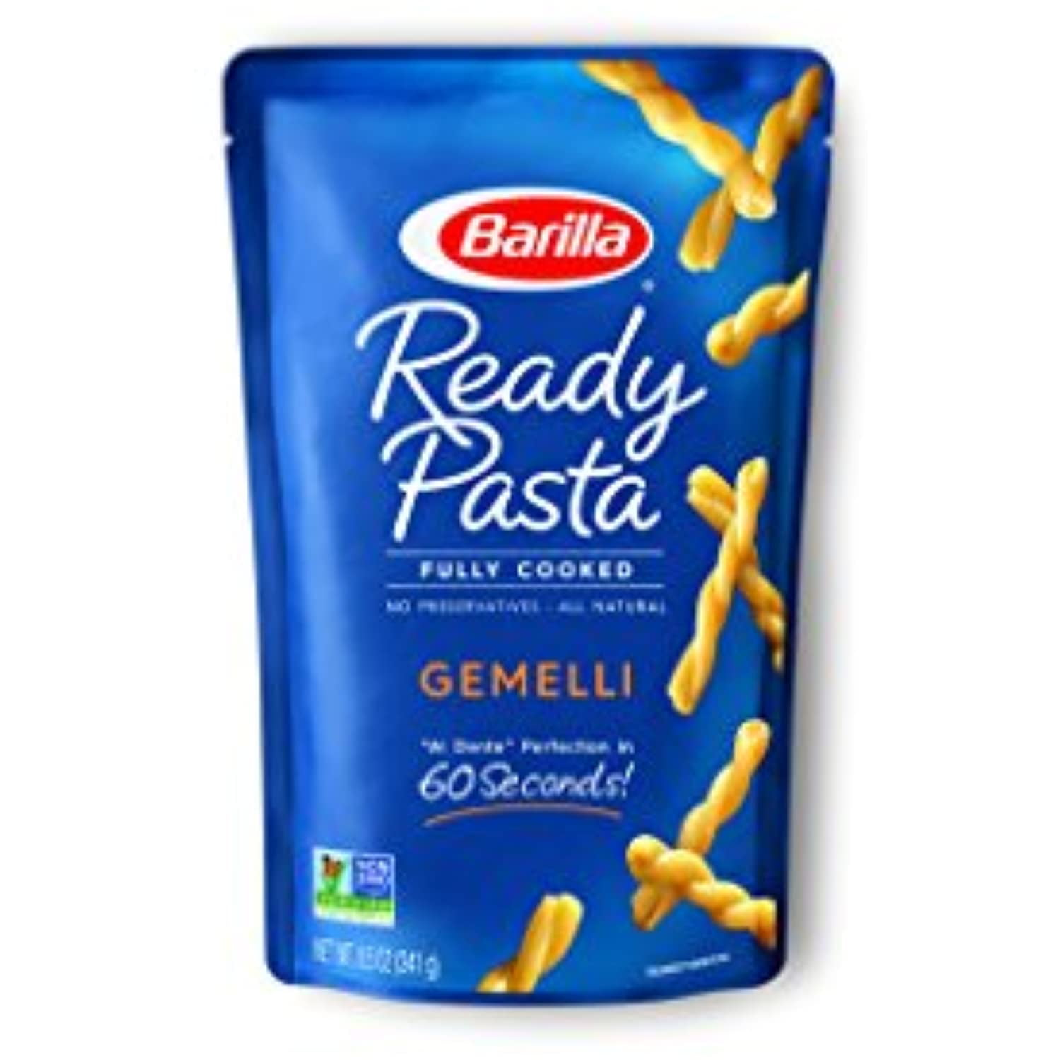 Barilla Ready Pasta, Non-GMO Gemelli, 8.5 Oz. Pouch - Microwaveable, No ...