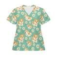 Binienty Scrubs for Women V Neck Scrub Tops, Stretchy Printed Shirts ...