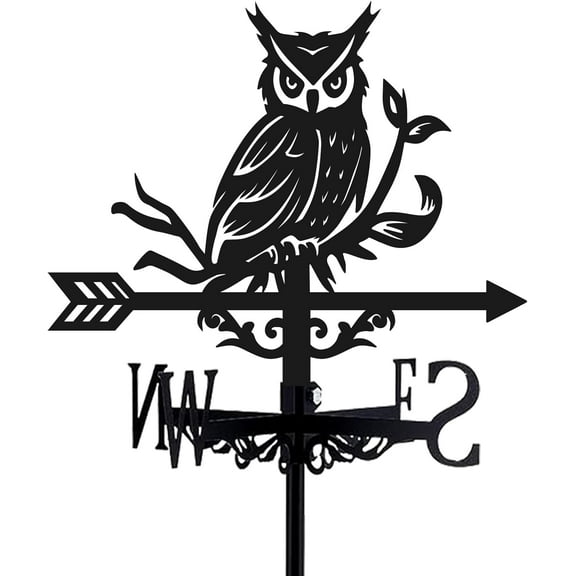 Iron Weather Vane Wind Direction Outdoor Garden Stake Farm Roof Mount ...