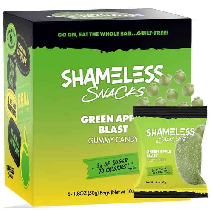 Shameless Snacks - Gummies Green Apple, 1.8oz | Pack of 6 - Walmart.com