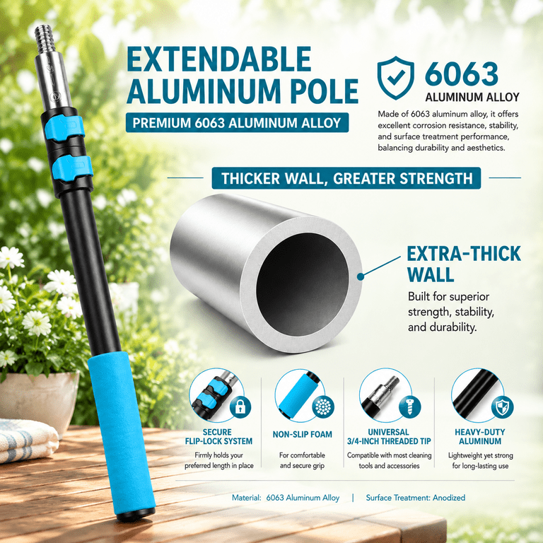 24FT Extendable Duster Kit with Heavy Duty Pole, Cobweb Duster, Fan ...
