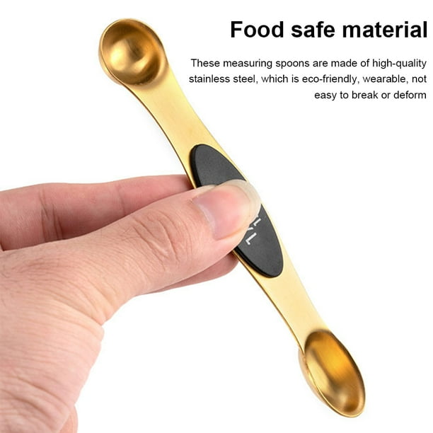 5 Pieces Stainless Steel Measuring Scoops Dual Head Cooking Measure ...